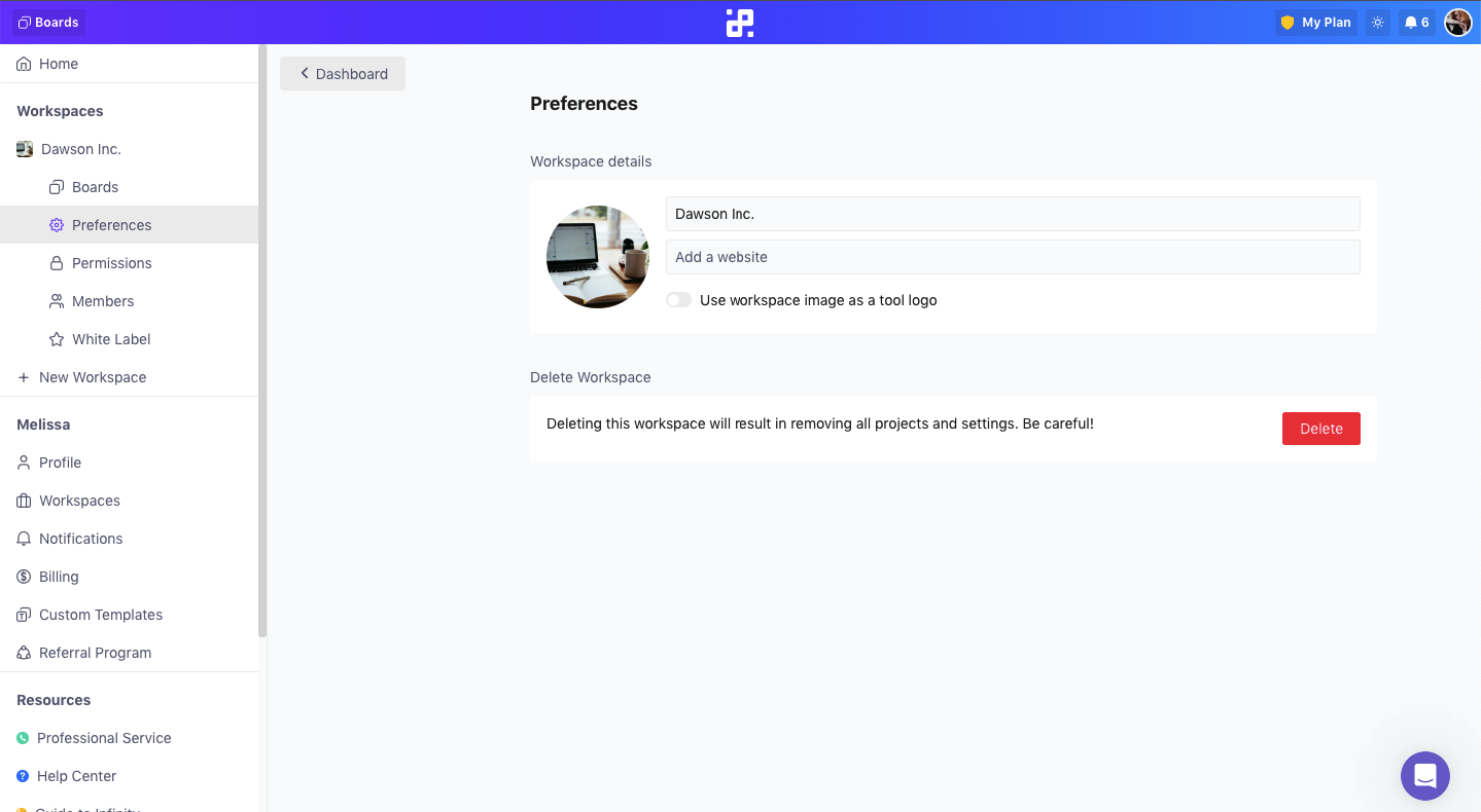 Workspaces | Infinity